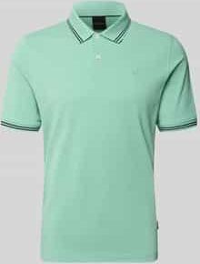 Bugatti Slim Fit Poloshirt mit Label-Stitching