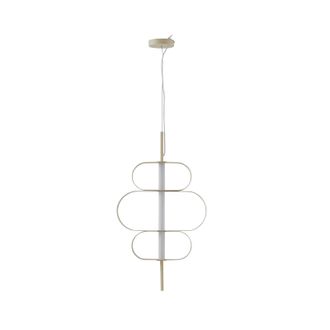 Lucande LED Pendelleuchte Audrina (Modern) in Creme aus Metall (1 flammig,) - Deckenlampe Esstischlampe H&auml;ngelampe H&auml;ngeleuchte Wohnzimmerleuchte