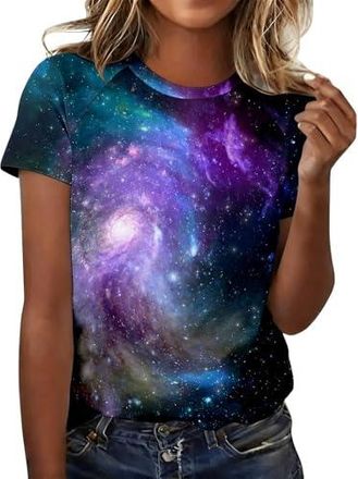 Generic Tee Shirt Femme Sport &Eacute;t&eacute; &Agrave; Manches Courtes Basic Haut Tshirt D&eacute;t&eacute; Occasionnelles Loose Vetement &Agrave; La Mode Manches Courtes Chemisiers Chic Et Elegant 