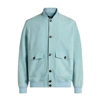 Kiton Homme, Vestes, Bleu, Taille: 3XL Suede Jacket