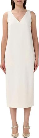 Theory Elegantes V-Ausschnitt Kreppkleid - - Dresses - Damen - Beige - M