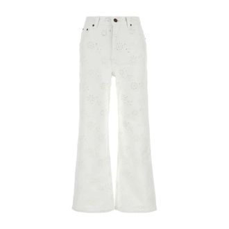 Chlo&eacute; Bestickte Schlaghosen - - Jeans - Damen - Wei&szlig; - W30