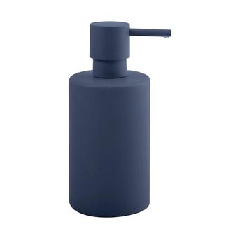Spirella Seifenspender Tube | mit Edelstahlpumpe | Fl&uuml;ssigseifen-Spender | Porzellan | 300ml | Langliebig und Robust | matt Blau, Blue, Standard