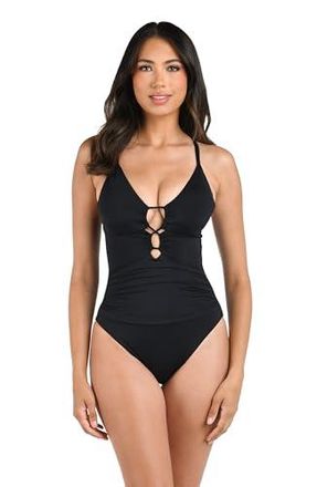La Blanca Womens Standard Island Goddess Underwire One Piece Swimsuit, Black, 8