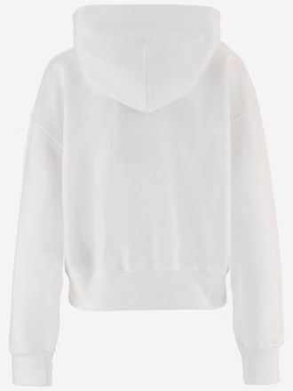 Gucci Womens Cotton Sweatshirt With Logo Print White Top