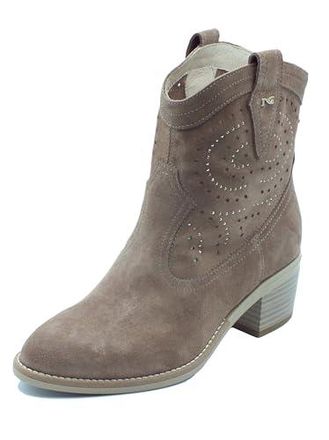 Nero Giardini E615121 Velour MOU Bottines pour femme en daim avec talon, marron, 39 EU