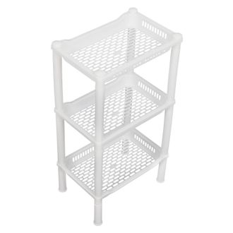 BESPORTBLE Badezimmer Organizer 3 St&ouml;ckiges Eckregal aus Bruchfestem Kunststoff Wei&szlig; mit Ablagefach f&uuml;r Kosmetik und Toilettenartikel Vielseitiger Aufbewahrungss