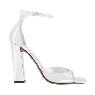 PARIS TEXAS Silberne Spiegel Leder Sandalen - - Shoes - Damen - Grau - 40 EU