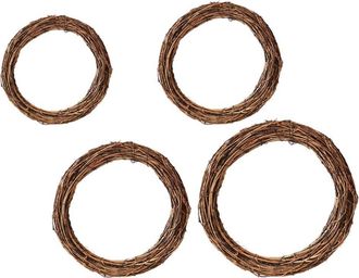 Pretyzoom Kranz Rohling Rattan Runge Kr&auml;nze 10cm 15cm 20cm 30cm Naturkranz DIY Basteln Material Osterkranz Fr&uuml;hlingskranz T&uuml;rkranz Wandkranz 4pcs Festival Oster