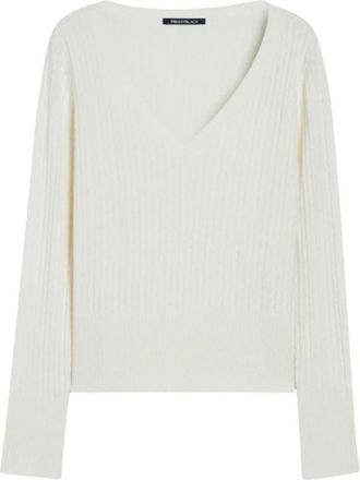 Pennyblack Femme, Pulls, Blanc, Taille: 40 FR Iolanda V-neck Knit