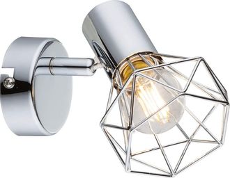 Globo Lighting Wand Strahler Leuchte Chrom Wohn Arbeits Zimmer Käfig Spot Lampe verstellbar 54802-1 XARA I