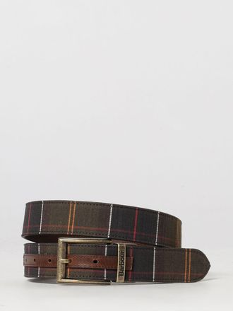 Barbour Ceinture r&eacute;versible en cuir lisse et tissu tartan avec boucle