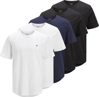 Jack & Jones Male T-Shirt 5er-Pack Einfarbig T-Shirt