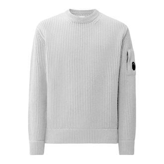 C.P. Company C.p. Company - Pull en laine dagneau &agrave; col rond - Homme - Pulls - Blanc - Taille: S