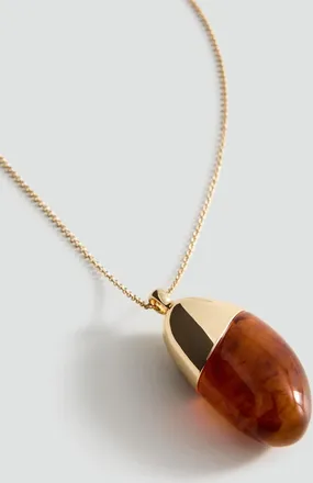 Mango Collier pendentif r&eacute;sine or - Femme - Taille unique - MANGO