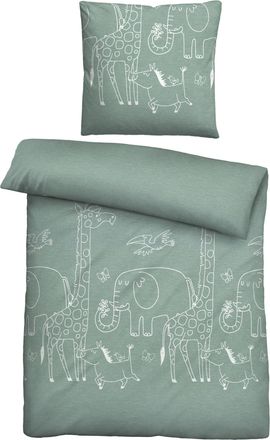 Biberna Melange-Flanell Bettwäsche 0840520 Tiere