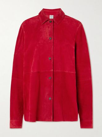 Toteme Hemdjacke Aus Veloursleder - Rot