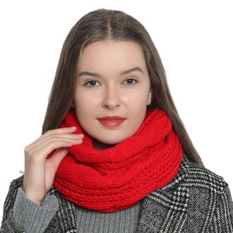 DonDon Loop Schal Damen Winter Schlauchschal Winterschal Wollschal warm und weich rot