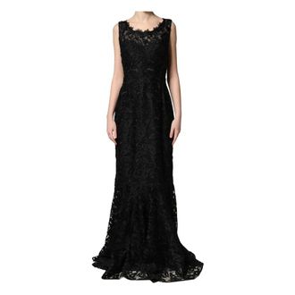 Dolce & Gabbana Femme, Robes, Noir, Taille: 38 FR Long Gown Dress