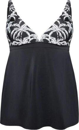 Fiorella Rubino Femme, Maillots de bain, Noir, Taille: 38 FR Haut de Tankini avec Imprim&eacute; Tropical