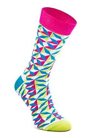 Rainbow Socks Unisexe Femme Homme - Une Paire de Chaussettes &agrave; Motifs G&eacute;om&eacute;triques - Chaussettes Color&eacute;es en Formes G&eacute;om&eacute;triques - 1 Paire - GEOMETRIC6-41-46