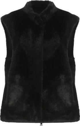 Betta Corradi Femme, Vestes, Noir, Taille: 36 FR Gilet en fourrure synth&eacute;tique
