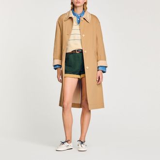 Sandro Trenchcoat mit Strasskragen