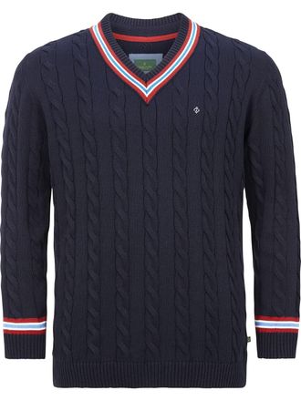 Charles Colby Herren Pullover Duke Ronald Gestricktes Casual Oberteil dunkelblau, 3XL (XXXL) - 64/66