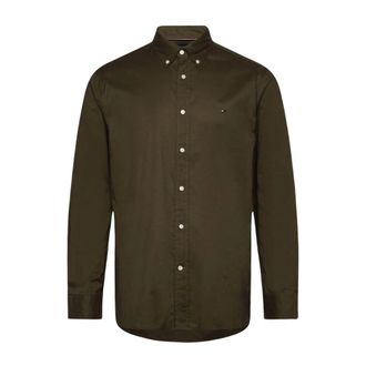 Tommy Jeans Homme, Chemises, Vert, Taille: L TH Flex Poplin Regular Fit Shirt