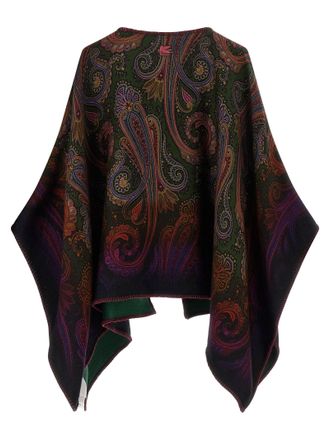 Etro Reversible Paisley D&eacute;grad&eacute; Cape - Green