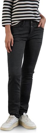 Street One Damen Style Denim Jane 2-knopf 49_59 Jeans Im Casual Fit, Deep Black Wash, 25W / 30L EU