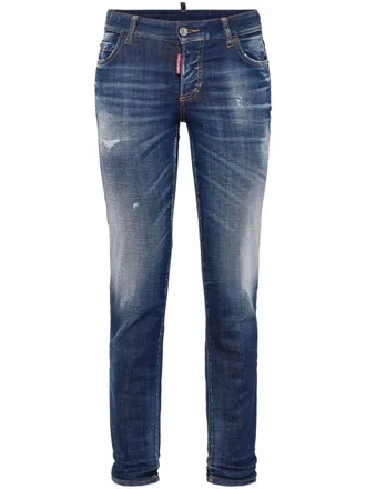 Dsquared2 jean skinny &agrave; coupe crop - Bleu
