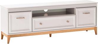 Mirjan24 TV-Lowboard Winzalo WN09, Fernsehtisch mit 1 Schublade und 2 T&uuml;ren, 4 F&auml;cher, gro&szlig;er TV-Schrank mit ged&auml;mpftem Schlie&szlig;system, TV-Board (Cashmere)