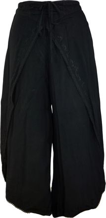 Guru Shop Palazzohose, Boho Hosenrock, Orienthose, Sommerhose - Schwarz, Damen, Synthetisch