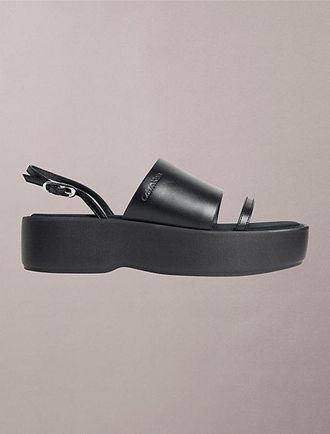 Calvin Klein Amelia - Sandales compens&eacute;es en cuir