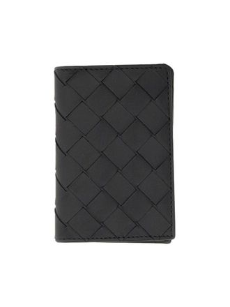 Bottega Veneta Intrecciato Leather Card Holder - Black