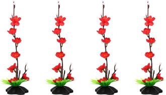 Aboofan K&uuml;nstliche Blumen F&uuml;r Sushi Teller Dekor 10 Zoll Gro&szlig;e Pflaumenbl&uuml;te Mit Kunststoffsockel Japanische Sashimi Platten Dekoration F&uuml;r K&uuml;che Und Party