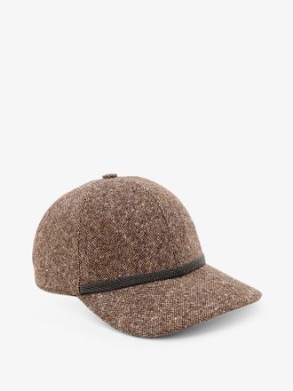 Brunello Cucinelli Womens Wool Blend Hat With Visor Brown