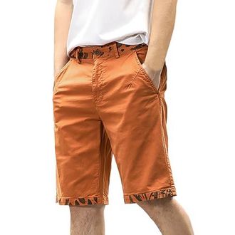 Generic Pantalon cargo pour homme, short de jogging en serg&eacute; avec devant plat, gr&egrave;s, taille 42, Rouge, 50