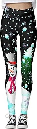 Generic Leggings Femme Legging Legging Anti Cellulite Femme pour Les Fêtes Promenades en Ville Personnalisé Père Noël pour Yoga Pilates Running Fête Bonhomme 