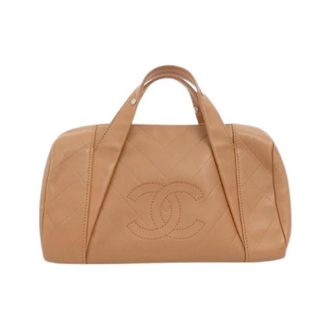 Chanel Pre-owned Kalbsleder Boston Bag - - Pre-owned - Damen - Beige - ONE SIZE