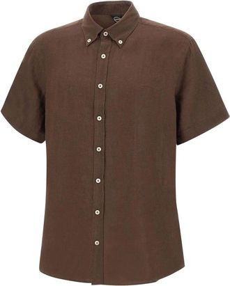 Colmar Homme, Chemises, Brun, Taille: XL Chemise &agrave; Manches Courtes en Lin