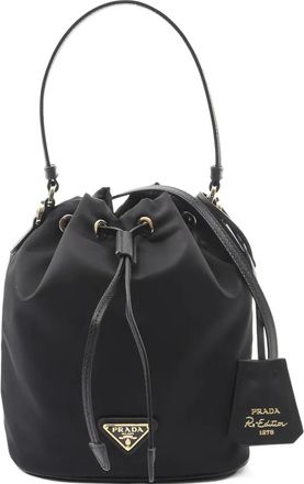 Prada cabas Re-Edition 1978 à lien de resserrage (années 2020) - Noir