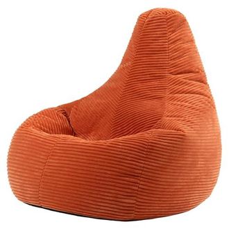 Icon Brand Dalton Sitzsack Cord, Orange, Gaming Sitzsack Erwachsene mit F&uuml;llung, Bean Bag, Cord Sessel, Lounge Sessel, Lounge Stuhl, Schlafzimmer, Wohnzimmer, Wo