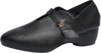 Generic Chaussures &agrave; talons compens&eacute;s &agrave; bout pointu et bride de cheville pour femme style Mary Jane, Noir, 40.5 EU