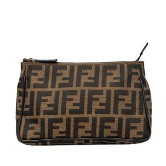 Fendi Pre-owned Vintage Canvas Pouch - - Pre-owned - Damen - Braun - ONE SIZE