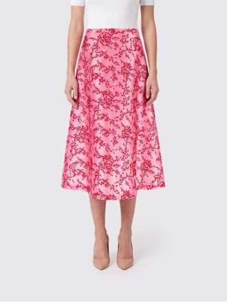 Alberta Ferretti Jupe midi &eacute;vas&eacute;e en m&eacute;lange de soie &agrave; imprim&eacute; floral et taille haute