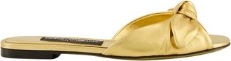 Dolce & Gabbana Femme, Chaussures, Jaune, Taille: 36 EU Mordor&eacute; Nappa Leather Flat Slippers