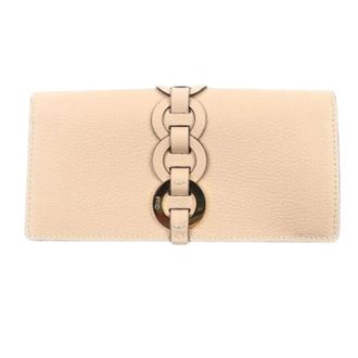 Chlo&eacute; Portefeuille en cuir Pre-owned - Femme - Pre-owned - Beige - Taille: ONE Size