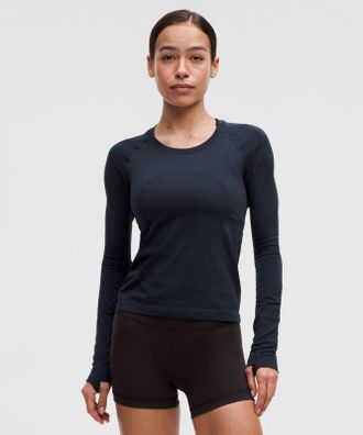 lululemon Haut manches longues Swiftly Tech 2.0 Longueur taille pour Femmes - Bleu - Taille 10